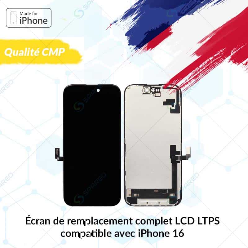 Écran iPhone 16 compatible | LCD LTPS | Qualité économique